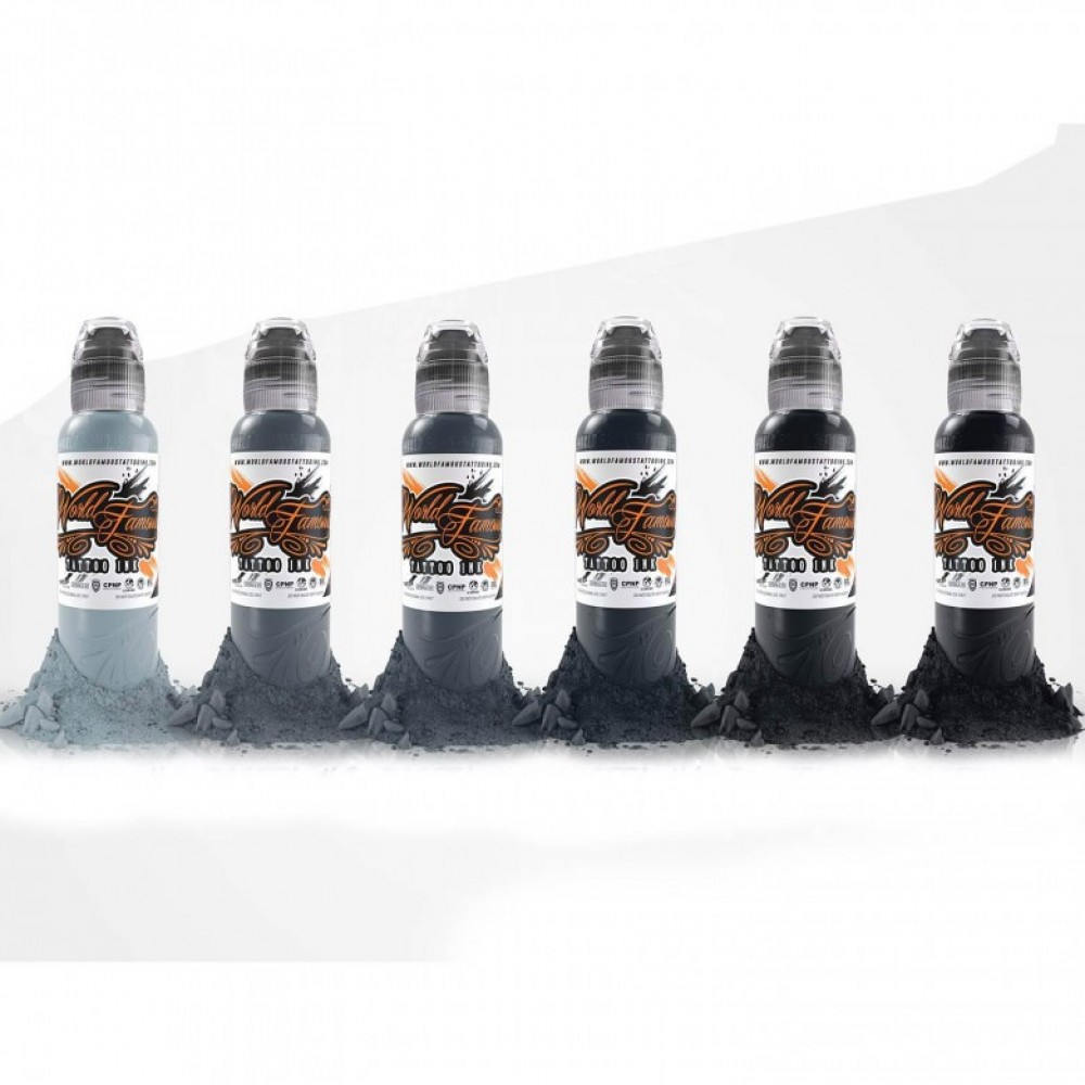 A.D. Pancho Color Pastel Grey ink Set - Denizyıldızı Dövme Malzemeleri